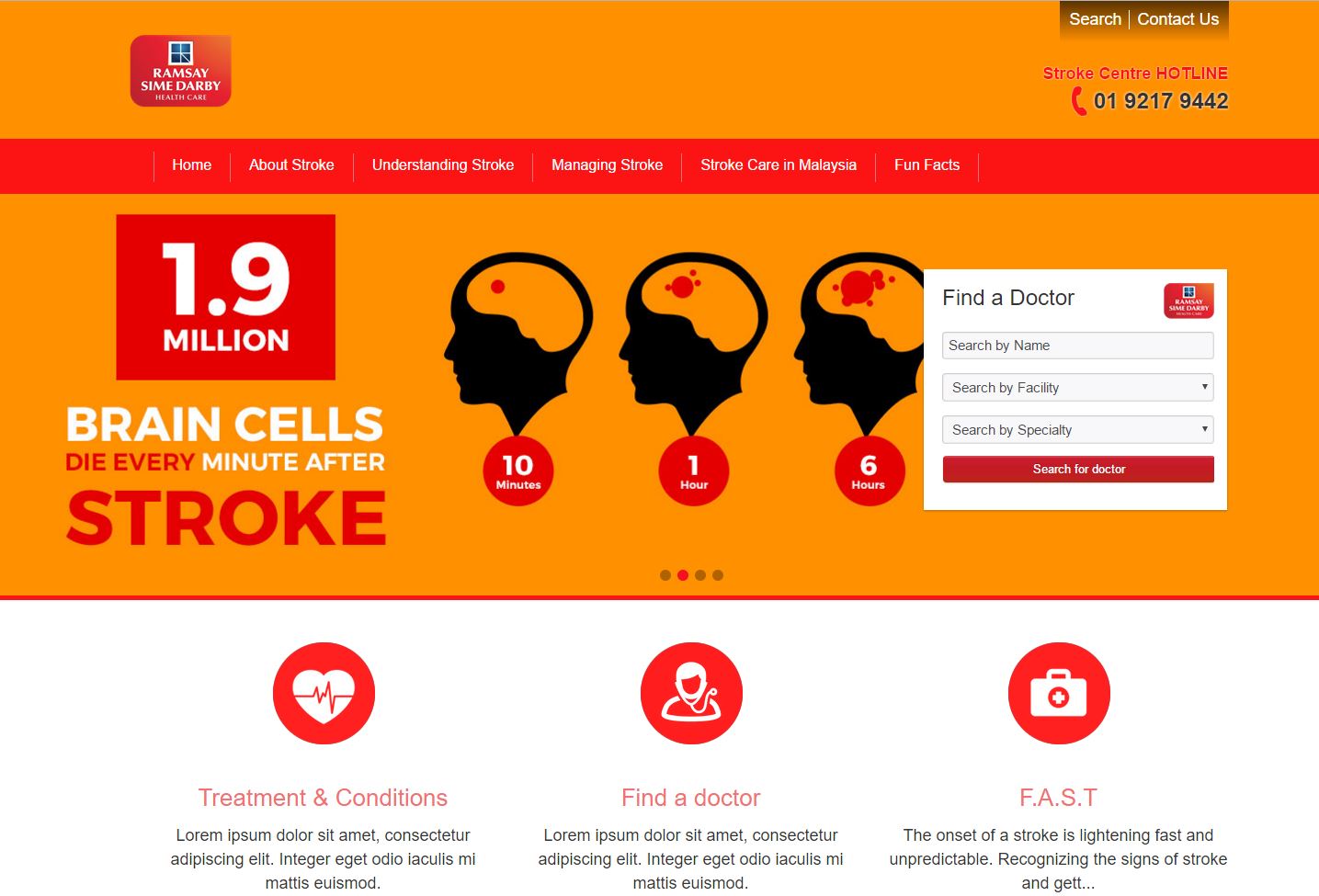 Caring for stroke - Area Digital - Web Design Agency Bangkok